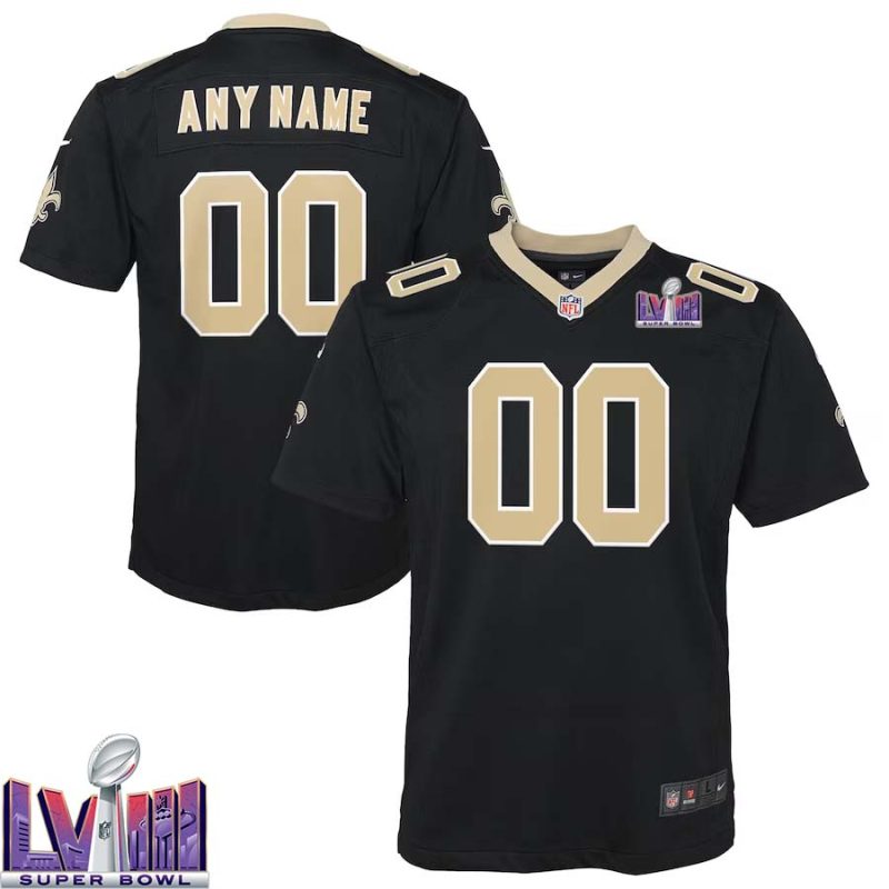 Custom New Orleans Saints Super Bowl LVIII Home Game Jersey NFL 2023 ...