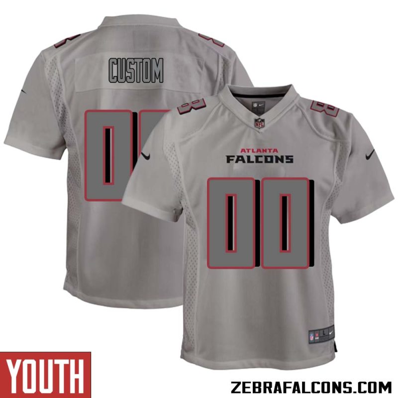 Custom Youth Gray Atlanta Falcons Atmosphere Fashion Game Jersey ...